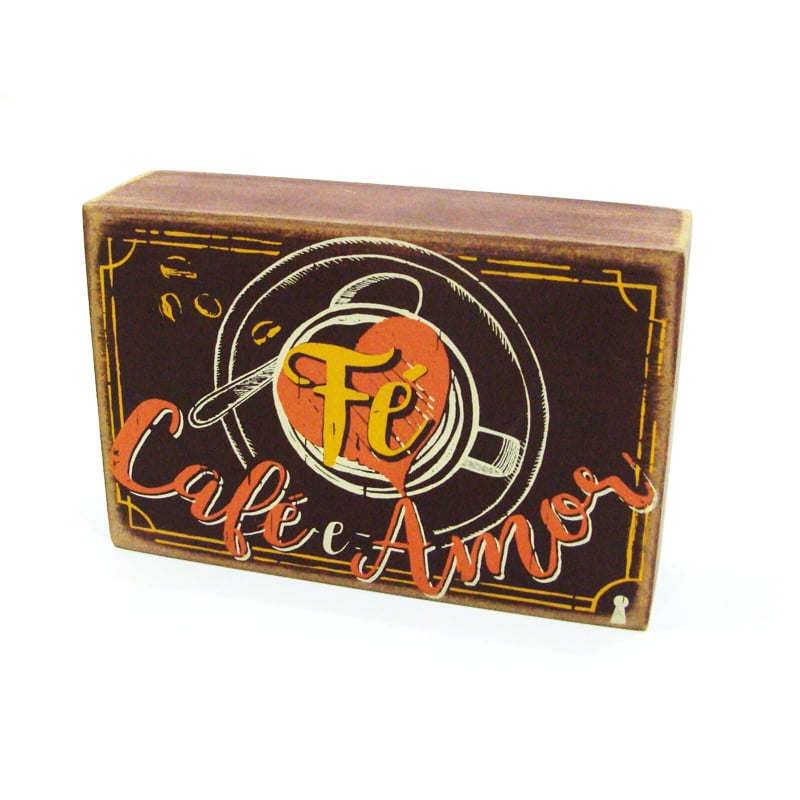 Quadro frase Fé Café Amor - Anaeli roupa de mesa e decor